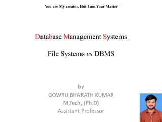 File System Vs DBMS PPT