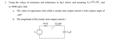 Solved Using The Values Of Resistance And Inductance In Fig