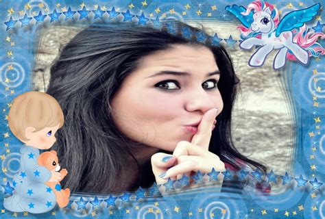 Montagem De Fotos Infantil Moldura Infantil Azul