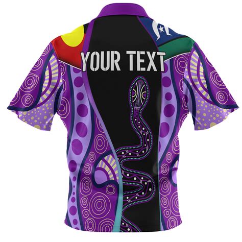 Australia Aboriginal Custom Hawaiian Shirt Purple Indigenous Rainbow