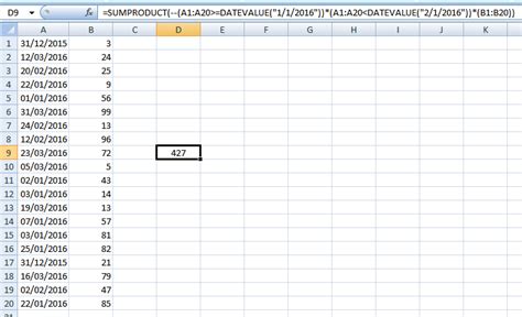 Vba Sumifs With Date Criteria Stack Overflow