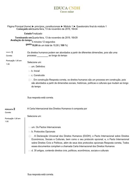 Questionário Final Do Módulo 13 Pdf