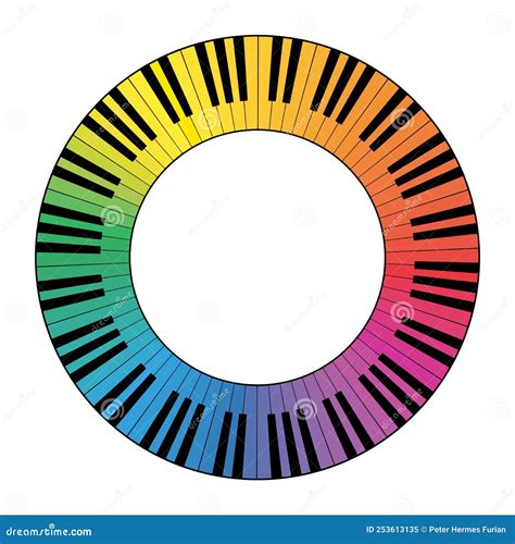 Musical Keyboard With Twelve Octaves Circle Frame And Decorative Musical Keyboard With Twelve Octaves Circle Frame And Decorative