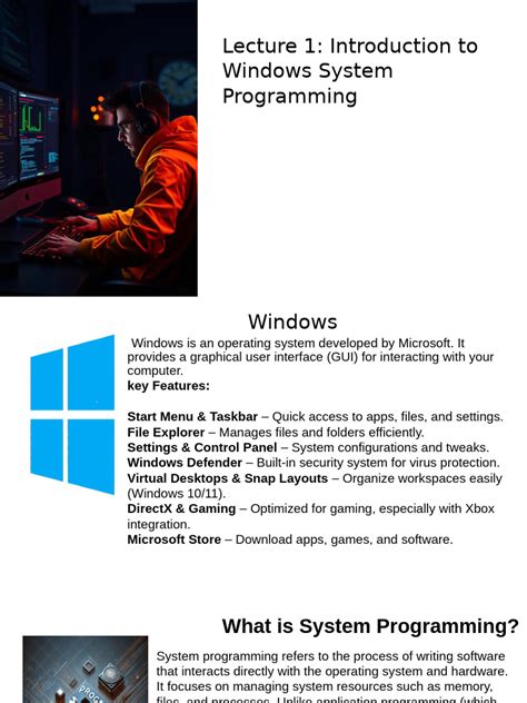 Lecture 1 Introduction To Windows System Programming Pdf Microsoft