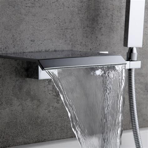 Luxury Moda Modern Style Polished Chrome Wall Mounted Waterfall Bathtub