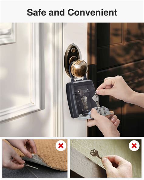 Large Key Lockbox With Hook Resettable Combination Code Lock Box Puroma