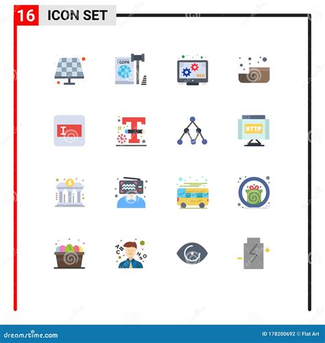 16 Thematic Vector Flat Colors And Editable Symbols Of Design Layout Marketing Form Kitchen