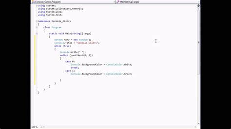 C Tutorial Console Colors YouTube