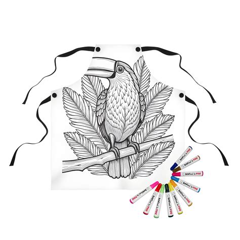 Apron Coloring Kit With 10 Fabric Markers Toucan Davinci In You