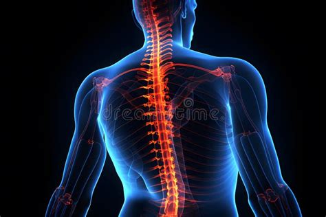 Illustration Of A Painful Spine Neural Network Ai Generated Stock Illustration Illustration