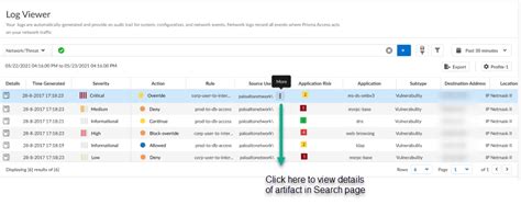 incidents and alerts log viewer