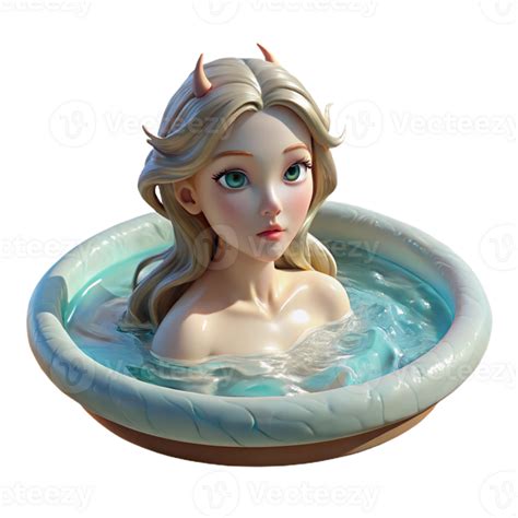 Dramatic Creative A Nymph Bathing In A Crystal Cl Detailed 57738671 Png
