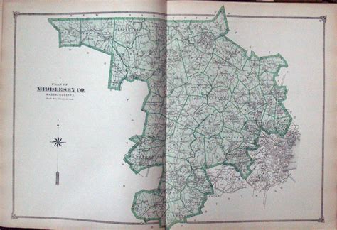 County Atlas Of Middlesex Massachusetts 1875 High Ridge Books Inc