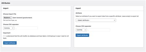 how to attribute import and export staggs product configurator