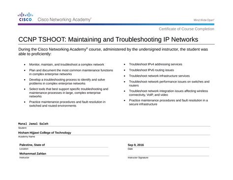 Ccnp Certificate Pdf Computer Networking Computing