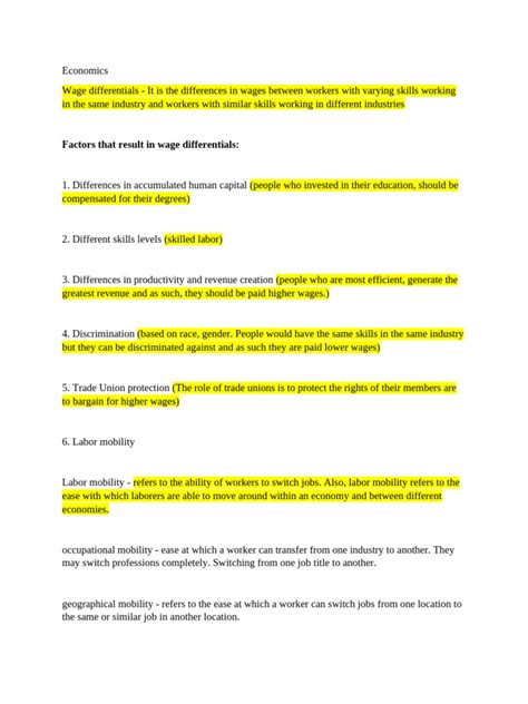 Wage Differentials Pdf