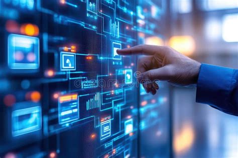 High Technology Digital Interface With A Person Interacting With