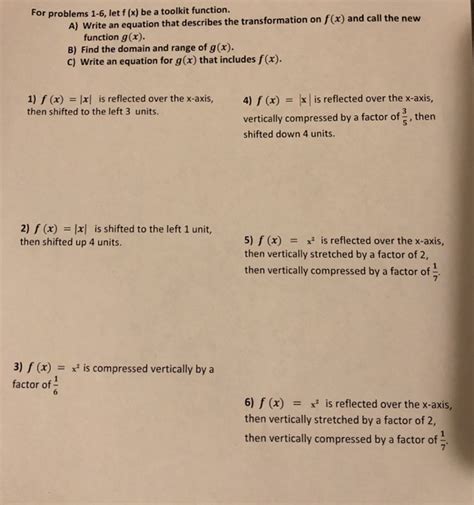 Solved For Problems 1 6 Let F X Be A Toolkit Function A