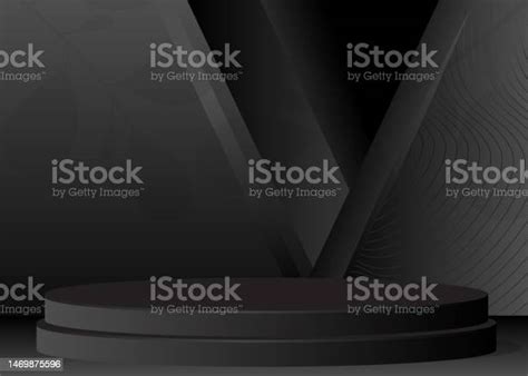 블랙 공상 과학 모형 제품 디스플레이 미래 회색 벡터 3d 룸 최소 실린더 받침대 연단 프레젠테이션을 위한 무대 쇼케이스