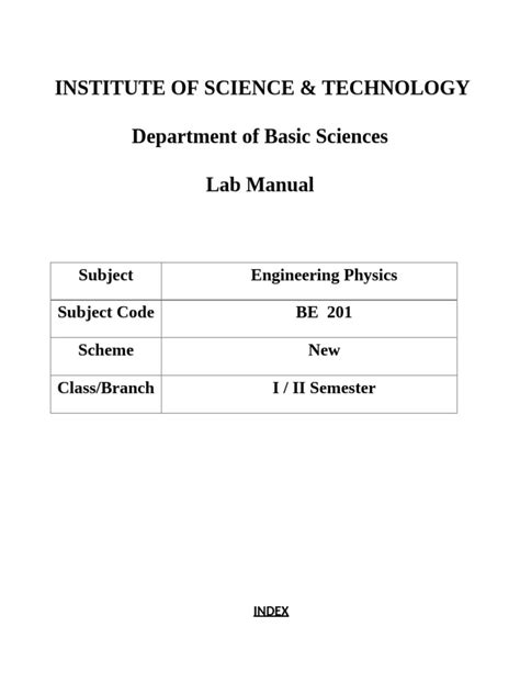 Engineering Physics Lab Manual Pdf