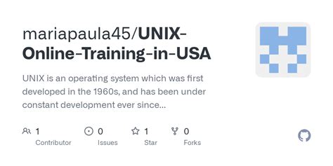 Github Mariapaula Unix Online Training In Usa Unix Is An Operating System Which Was First