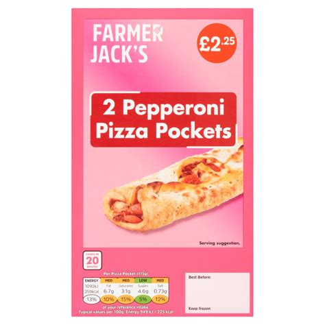 Farmer Jacks 2 Pepperoni Pizza Pockets 240g Bb Foodservice