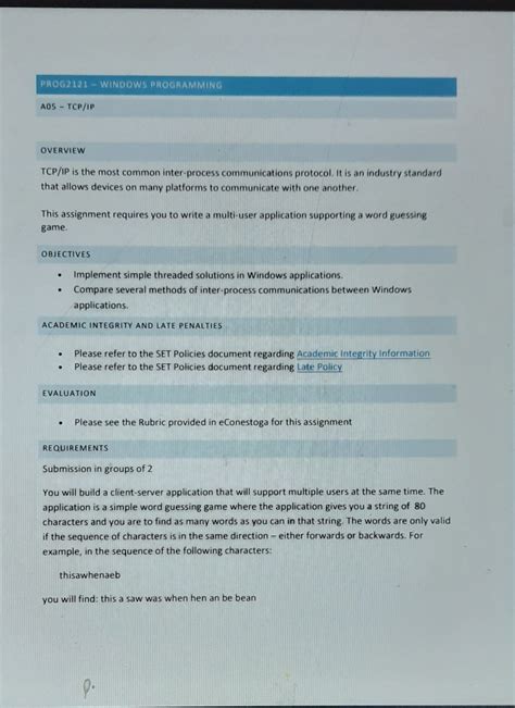 Solved A TCP IP OVERVIEW TCP IP Is The Most Common Chegg Com