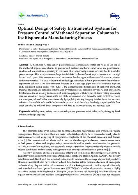 Pdf Optimal Design Of Safety Instrumented Systems For Pressure