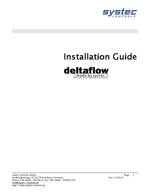 Systec Deltaflow Installation Guide Pdf