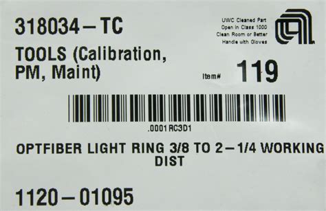 10105 Applied Materials Cable Assy Optical Fiber Light Ring New 1120