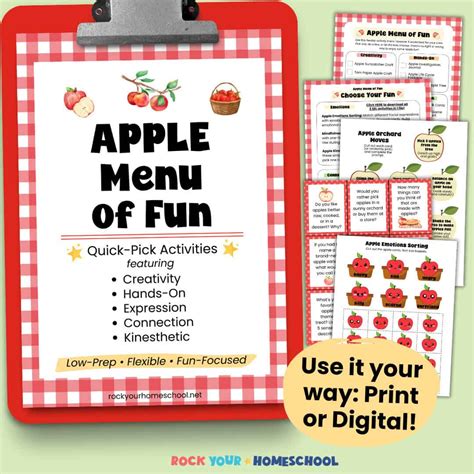 Apple Menu Of Fun Rock Your Homeschool