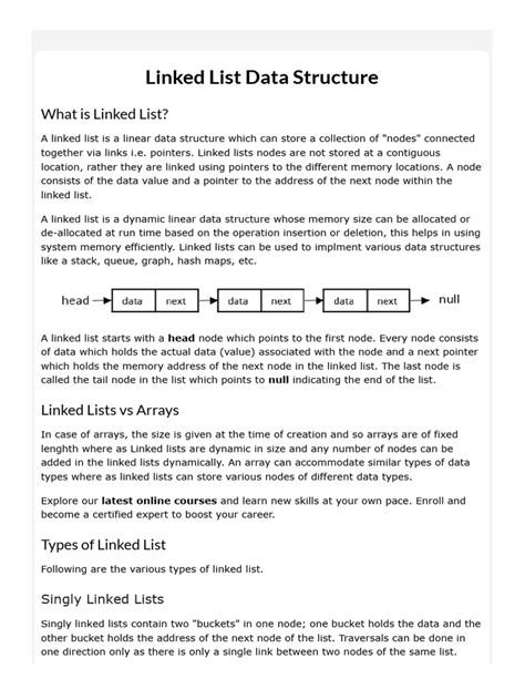Linked List Data Structure Pdf Pointer Computer Programming