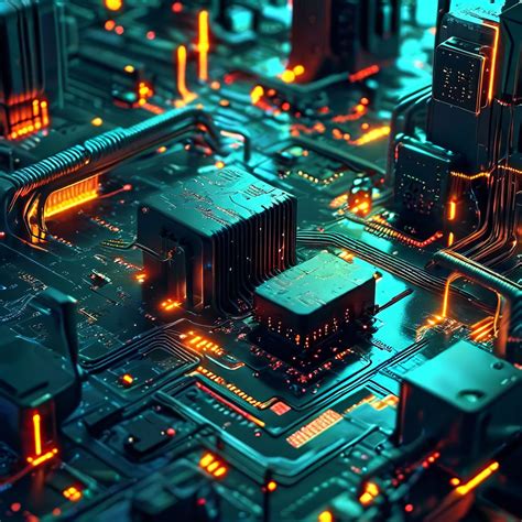 A Detailed Digital Illustration Of A Complex FPGA Circuit De By Asgardian Playground