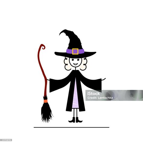 Happy Halloween 2022 Girl Wearing Halloween Witch Costume Black Hat And