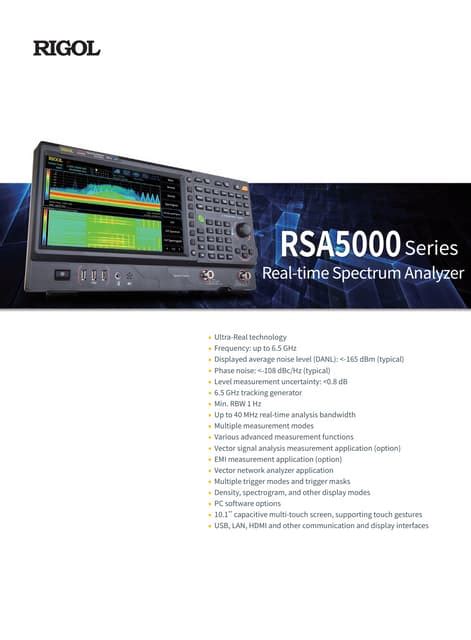 Rigol Real Time Spectrum Analyzer Rsa5000 Series Pdf