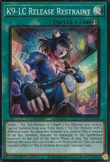 K9 Lc Release Restraint Super Rare Justice Hunters Yugioh