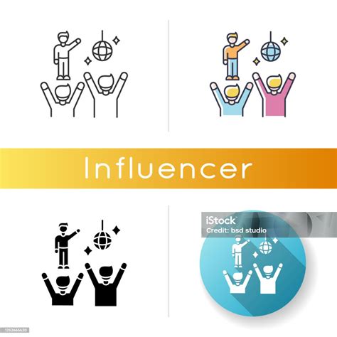 팬 미팅 아이콘입니다 디스코 클럽에서 파티 축하 행사에서 춤을 추는 사람들 나이트 클럽 공연 야간 오락 리니어 블랙 및 Rgb 색상 스타일 격리된 벡터 그림