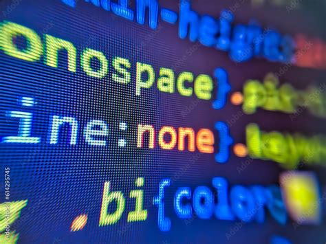 Web Development Concept Multicolored Structure Of Lights In Geometric Structure Black