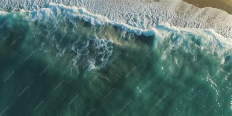 Premium Ai Image Tropical Beach And Sea Waves Captured By Drone