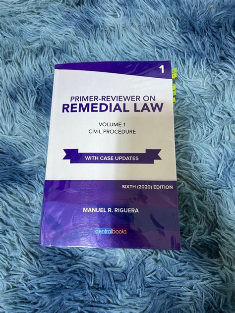 Primer Reviewer On Remedial Law Volume 1 2020 Edition By Manuel Riguera