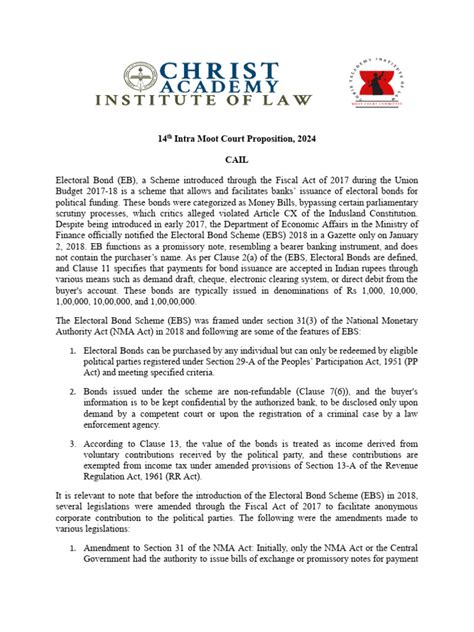 14th Intra Moot Court Proposition 2024 Pdf Justice Crime And Violence