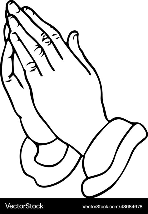 Praying Hands Outline