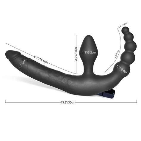Vibrating Strapless Strap On Dildo Vibrator Pegging Anal Lesbian G Spot
