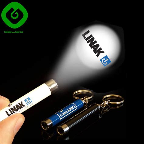 Custom Logo Projected Mini LED Flashlight Keychain