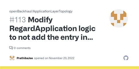 Modify Regardapplication Logic To Not Add The Entry In The Forwardingconstruct