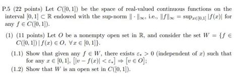 Solved Let C 0 1 Be The Space Of Real Valued Continuous