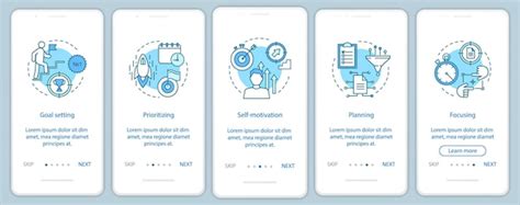 Premium Vector Hr Skills Onboarding Mobile App Page Screen Vector