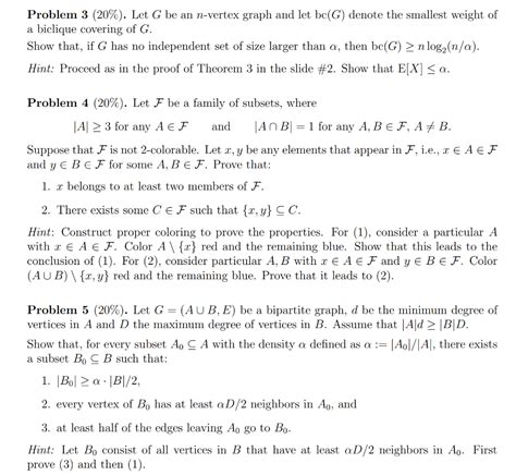 solved problem 3 20 let g be an n vertex graph and let bc