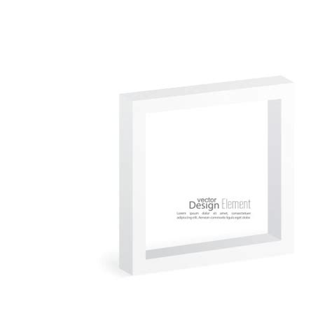 3d Window With White Rectangular Frame Glass Vector Image