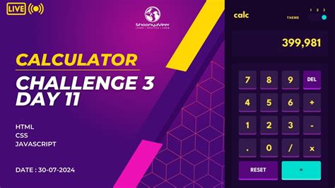 Challenge 3 And Day 11 Frontend Mentor Calculator Youtube